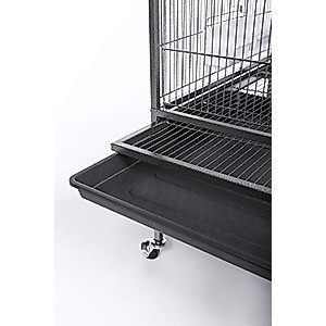 Prevue Pet Products Wrought Iron Flight Cage with Stand, Large Birdcage for Pets, Metal Cage Standing Birdcage, Black Hammertone Finish