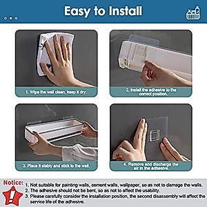 Aomola Shower Caddy 2 Pack, Adhesive Shower Rack with 4 Hook, No Drilling Stainless Steel Shower Shlef, Bathroom Organizer for Kitchen, Washroom