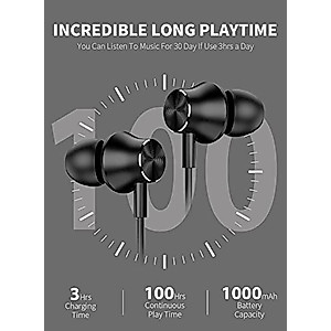 Gemercy Wireless Earbuds Bluetooth Headphones Neckband: 100H Ultra-Long Playtime Headset with Microphone | Bluetooth 5.1 Earphones with Superior Stereo Sound | Magnetic Ear Buds | IPX5 Waterproof