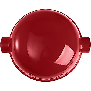 Okllen Bread Baker with Lid, Ceramic Large Bread Pot Cheese Potato Cooker, Oven Safe Bread Baking Pot Pan Multi Cooker for Home Bread Making, Red, 11.4" x7.5"