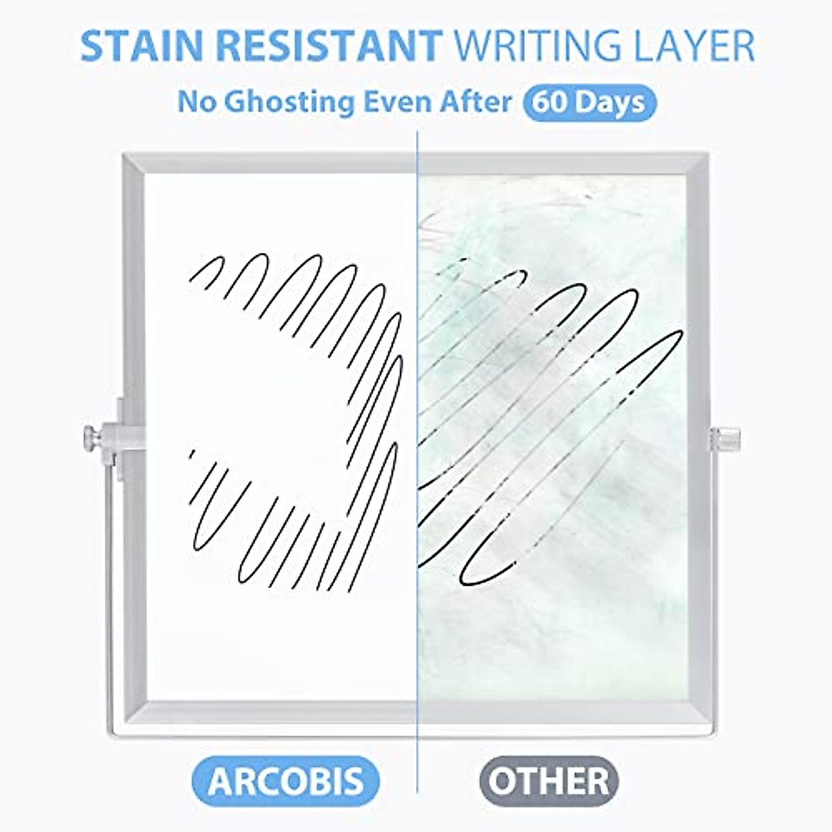 Small WhiteBoard with Stand 10" X 10", ARCOBIS Magnetic Double-Sided Dry Erase White Board Easel for Desk Students Kids Home Office