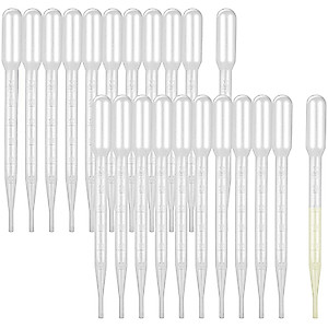 DIYASY 25 Pcs 3ML Plastic Transfer Pipettes,Disposable Graduated Pipettes Eye Dropper for Lab Science Multi- Purpose and Makeup Tool.