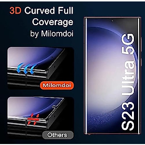 Milomdoi [2+3Pack] 9H for Samsung Galaxy S23 Ultra Screen Protector Tempered Glass Accessories, 2 Pack Full Coverage Screen Protector for Samsung S23 Ultra 5G 3 Pack camera lens protector case fit