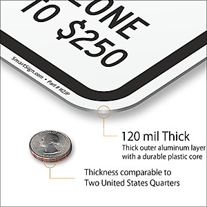 SmartSign Basics 18 x 12 inch “Parking By Disabled Permit, Tow-Away Zone” Handicap Parking Sign, 120 mil Aluminum Composite (ACM), Engineer Grade Reflective Material, Blue/Black on White