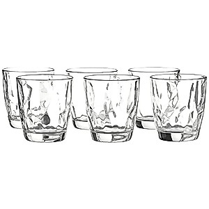 Bormioli Rocco Diamond Double Old Fashioned Glasses, Clear, Set of 6, 13-1/4 Ounce