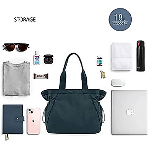 18L Side-Cinch Shopper Bags Lightweight Shoulder Bag Tote Handbag for Shopping Workout Beach Travel