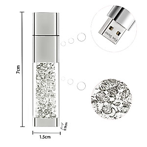 Lovely Diamond USB 2.0 Flash Drive Data Storage Memory Stick USB Stick Pendrive Gift (16GB, White)