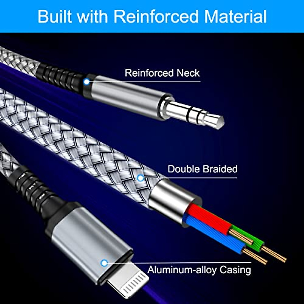 BASESAILOR Lightning to 3.5mm Aux Cord 4FT,Apple MFI Certified 1/8 Inch Headphone Jack Adapter,Auxiliary Audio Cable for iPhone 11 12 13 14 Mini Pro Max,7 8 Plus SE 3 2022,XR XS,X,Car Stereo,Speaker