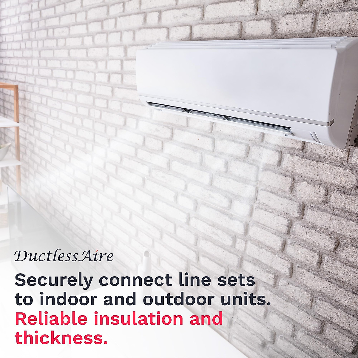 DuctlessAire - Insulated Copper Twin Coil Mini Split Line Set - HVAC & AC Hose, Condensate Drain Wire - DIY Installation, Indoor/Outdoor Use - Air Conditioning Accessories - 25 Ft (1/4 x 1/2 inches)