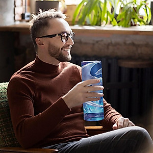 MoYueno Dragon Stuff, Slim Dragon Tumbler with Lid & Straw & Brush, Drake Cup, Loong Gifts for Men Animal Lovers, Loong Gift for Birthday, Blue & 20 Oz