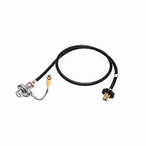 LS'BABQ 5 Ft Propane Adapter Hose 1 Ib to 20 Ib Converter and Gas Regulator fit for Coleman Roadtrip Portable Grill, Gas Regulator Part Connector Fitting Replacement Kit