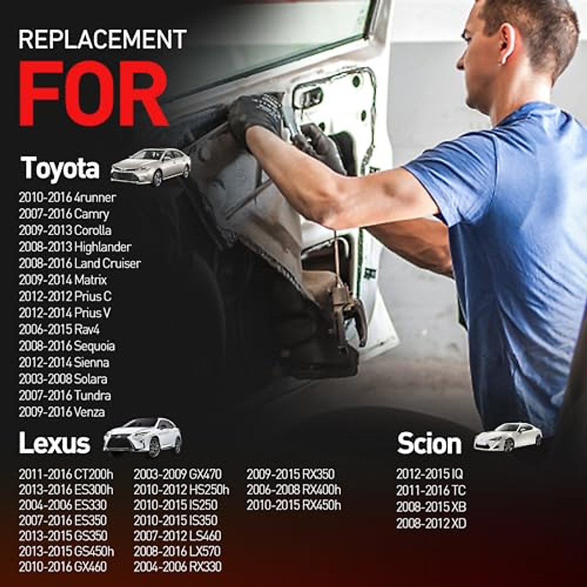 OTUAYAUTO Door Lock Actuator Motor Front Left Driver Side - Replacement for Toyota Camry 4Runner Tundra Sequoia, Scion XB TC, Lexus ES350 RX350 LS460, Replace OEM: 69040-0C050, 69040-06180