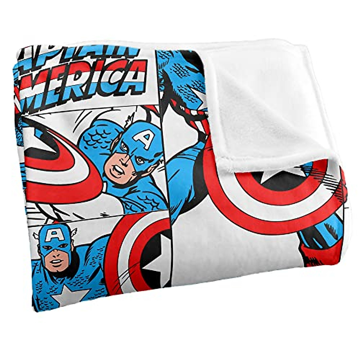 Marvel Captain America Blanket, 36"x58", Captain America Tiles, Silky Touch Super Soft Throw Blanket