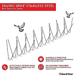 Bird B Gone MMENV-50 Steel Envirospike-50 Feet Bird Spikes