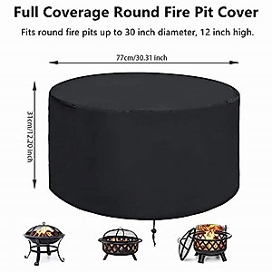 Patio Furniture Set Cover 95" L x 64" W x 39" H and Round Fire Pit Cover 30"x12", Heavy Duty Outdoor Full Coverage Patio Cover, Waterproof, Windproof, Dustproof and Anti UV, Suitable for All Seasons