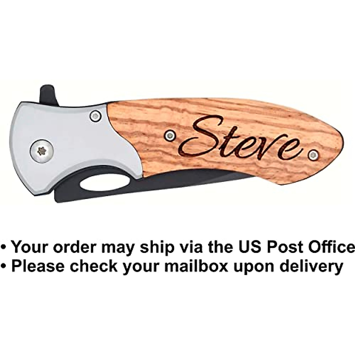 Palmetto Wood Shop Personalized Valentines Day Gift For Him, Laser Engraved TF876 Pocket Knife, Gifts for Dad Christmas, Groomsmen Gift