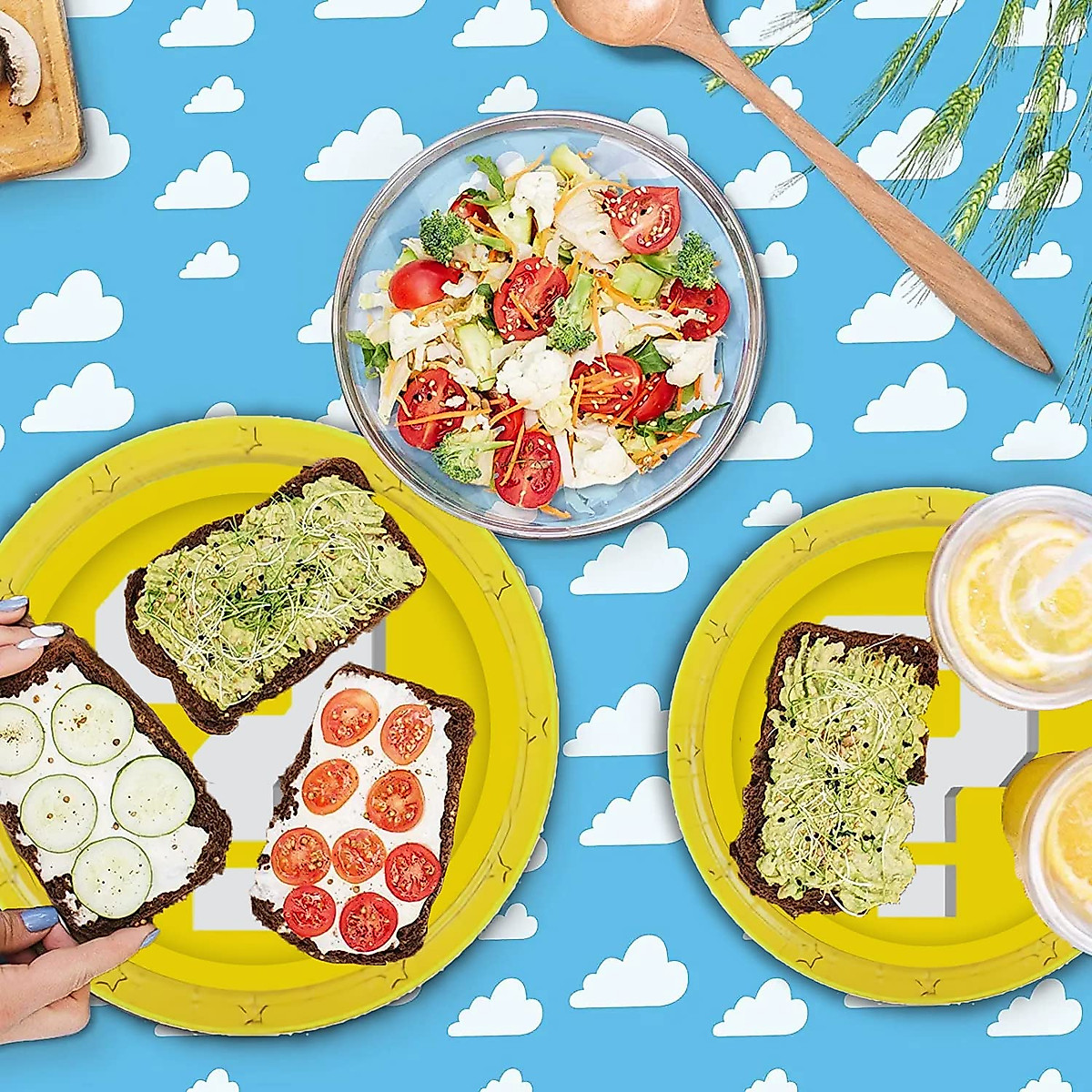 Nuwontun Mario Birthday Party Supplies Mario Birthday Party Decorations,32PCS Plates Set for Mario Birthday Baby Shower Decor