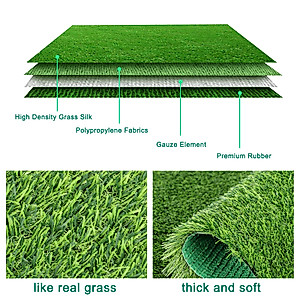 DenForste 6 Pack Chicken Nesting Box Pads - Washable Artificial Grass Nesting Pads - Chicken Nesting Pads for Chicken Coop and Pet Garden Lawn Indoor Outdoor 12"×12"×1"