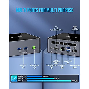 GMKtec Mini PC Windows 11 Pro Intel Core i7-11390H (Turbo 5.0 GHz) 1TB SSD 16GB DDR4, Desktop Mini Computers WiFi 6, USB3.2, BT 5.2, DP, HDMI, RJ45 2.5G
