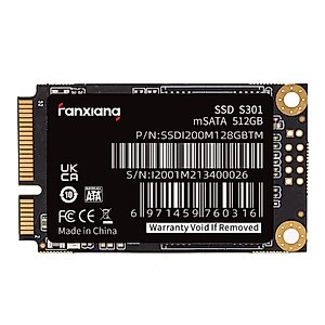 fanxiang S301 512GB mSATA SSD Mini SATA III 6Gb/s Internal Solid State Drive, 3D NAND, Compatible with Ultrabook Desktop PC Laptop