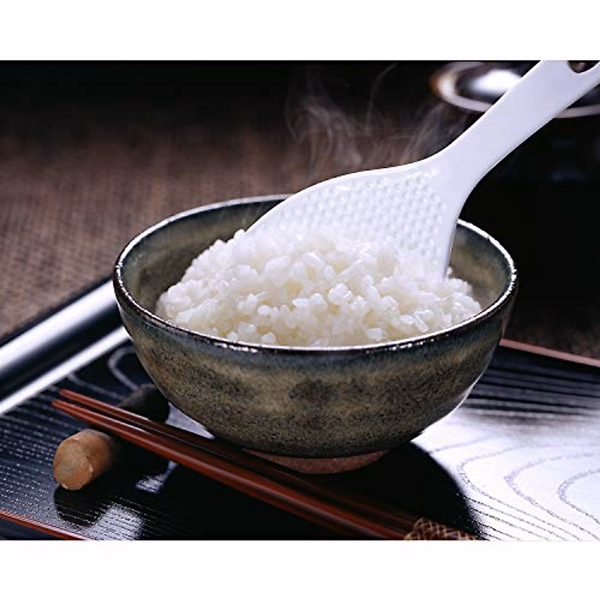 6 Pieces rice spoon paddle plastic Non Stick white Japanese rice cooking scoop Spatula,7.5 Inches