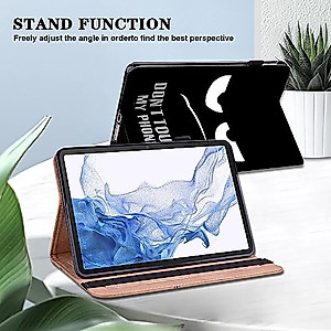 VODEFOX for iPad Pro 12.9 6th / 5th / 4th / 3rd Generation Case 2022/2021/2020/2018, Premium PU Leather Folio Stand Cover with Elastic Band & Card Holder for iPad Pro 12.9 Inch - Don't Touch