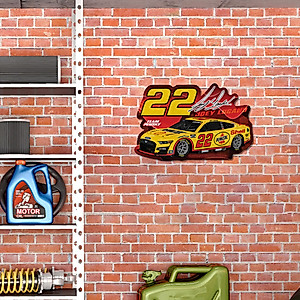 Rico Industries NASCAR Joey Logano #22 Shape Cut Pennant - Home and Living Room Décor - Soft Felt EZ to Hang, 18x0.10x18