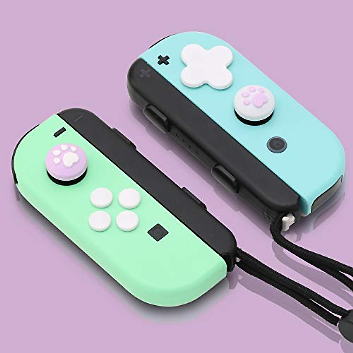 OLYGIVE D-Pad Button Cap Set for Nintendo Switch Joy-con, Switch Thumb Grip Caps, Nintendo Switch Purple Accessories