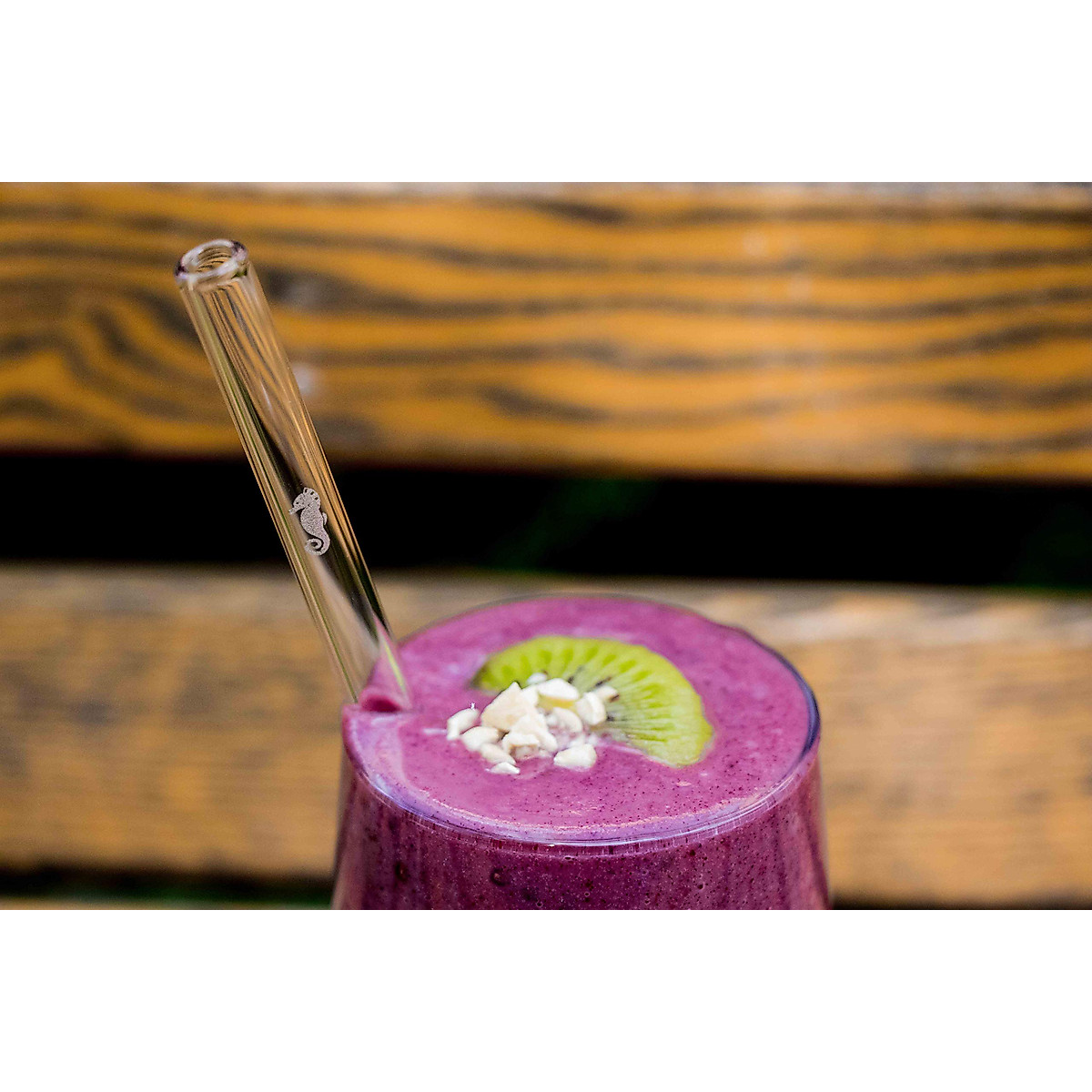 HALM Glass Straws - Sea Life Charity Edition - 6x 8 inch Reusable Drinking Straws with Ocean Animals - Cute Design - Dishwasher Safe - Eco-Friendly - Perfect for Smoothies - Made in Germany