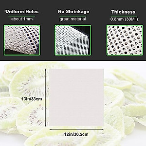 6 Pieces Silicone Dehydrator Sheets,Non-stick Food Fruit Dehydrator Mats,Reusable Steamer Mesh Mat,for Food Dehydrator/Freeze Dryer(12x13 inch)