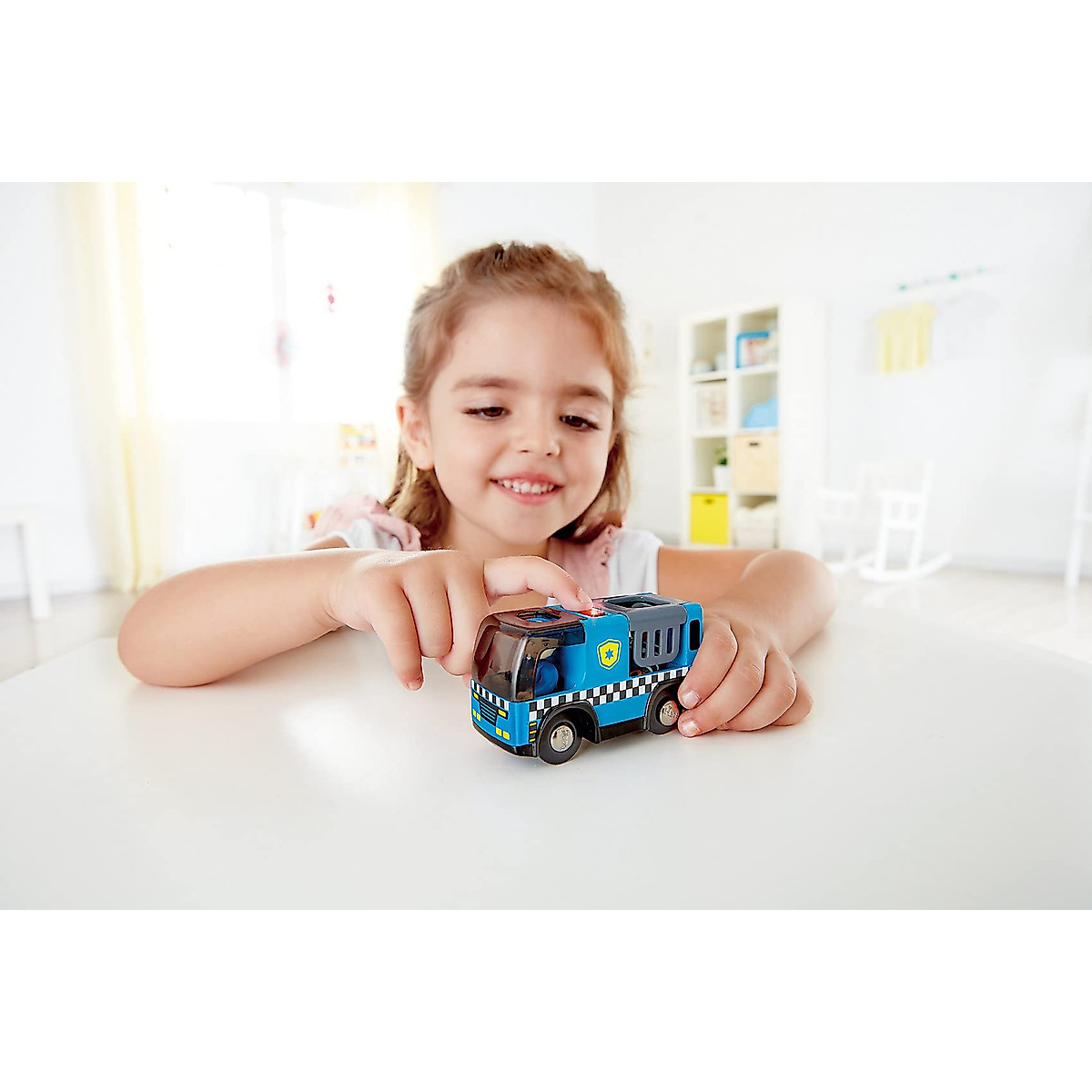 Hape Police Car with Siren | 3Piece Cops & Robbers Play Set with Action Figures