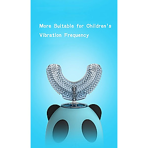 FITHOOD Electric Toothbrush with Ultrasonic, U-Shaped Automatic Toothbrush, IPX7 Waterproof, 4 Clearing Modes, Ultrasonic Electric Toothbrush for Kids(Blue) (8-15years)