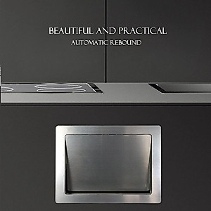 BYDEADY Hidden Wastebasket Lid Durable Cabinet Door Trash Can with Lid, Embedded Type Stainless Steel Trash Bin for Bathrooms Kitchens Compost Bin, Home Offices,White