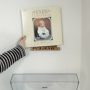 Off The Deep Trend Now Playing Vinyl Record Stand - Display Wall Mount Solid Wood Album Shelf Bracket Hanging Storage LP Holder Retro Gift for Music Lovers Player Accessory