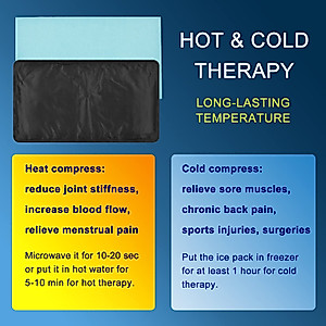 Tutmyrea 12"x 21" Extra Large Gel Ice Pack with Soft Fabric Cover, Ice Pack for Injuries Reusable, Ice Pack for Back Pain Relief, Cold Compress for Back, Flexible Cooling Pad for Knee, Hip, Sciatica