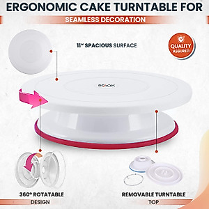 RFAQK 700PCs Cake Decorating Supplies Kit with Baking Supplies- Cake Decorating Tools with Springform Pans, Cake Leveler, Cake Turntable, Numbered Piping Tips, Icing Spatulas, Fondant Tools and More