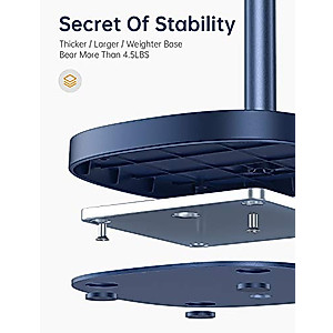 LISEN Cell Phone Stand,Angle Height Adjustable Stable Cell Phone Stand for Desk,Sturdy Aluminum Metal Phone Holder (Blue)