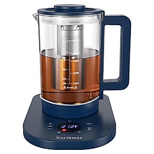 Northmas Electric Kettle, Temperature Control Glass Kettle with Stainless Tea Infuser, Accurate Temperature to 5℉, 1200W Rapid Boiling & 6 Hours Keep Warming, 1.4L Volume