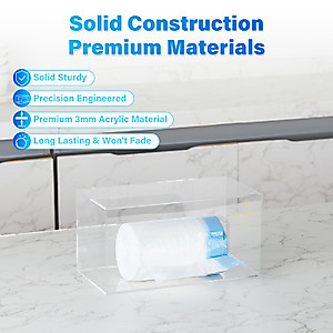 ELEGANCE Trash Bag Holder Dispenser,Clear Acrylic Wall Mounted Garbage Bag Dispenser for Kitchen Cabinets and Under Sink Storage