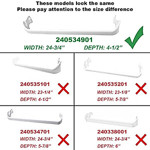 [UPGRADE] 2PCS 240534901 Refrigerator Door Shelf Bar Rail, Fit for frigidaire kenmore, Replace 948954, AP3214630, PS734935, EAP734935 Door Shelf Retainer Bar
