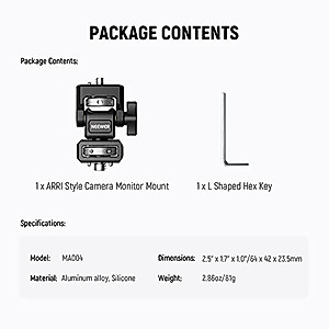 NEEWER Camera Monitor Mount with 3/8" ARRI Locating Thumbscrew, 1/4" Screw for 5" & 7" Monitor Compatible with Atomos Ninja V, 360° Swivel 180° Tilt Damping Adjustable, Compatible with SmallRig, MA004