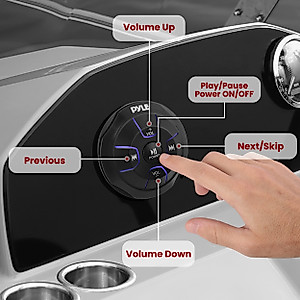 Pyle Waterproof Bluetooth Marine Amplifier Receiver - Weatherproof 2 Channel Wireless Amp for Stereo Speaker with 600 Watt Power, Wired RCA, AUX and MP3 Audio Input Cable - (Black)