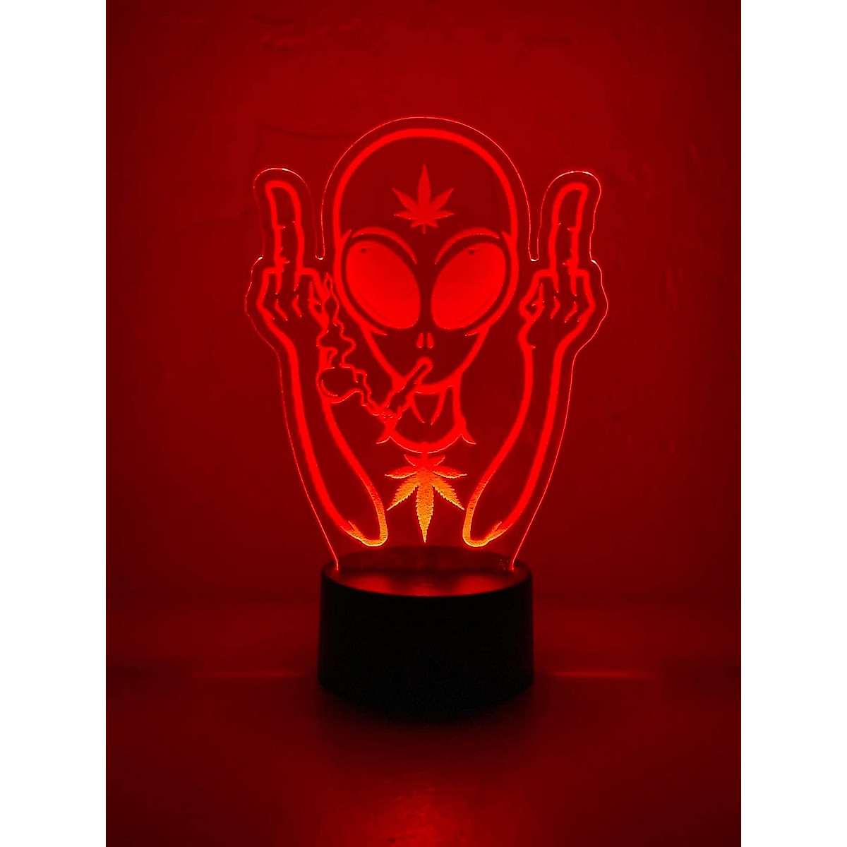 Yooce 420 Leaf 3D LED Table Lamp Night Light Optical Visual Illusion Home Decor Lighting