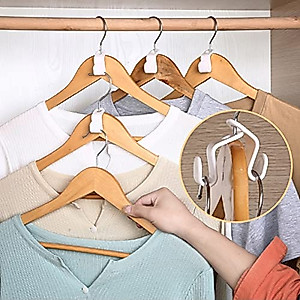 50PCS Clothes Hanger Connector Hooks, White Colors Hanger Extender Clips, Cascading Hanger Hooks Plastic Magic Hanger Hooks for Hangers Space Saving and Clothes Closet Organizer (White-50pcs)