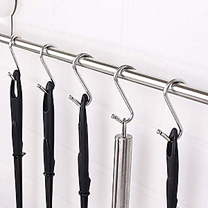 Emoly 20 Pack Heavy Duty s Hooks Stainless Steel S Shaped Hanging Hooks Hangers for Kitchen, Bathroom, Bedroom and Office, Silver
