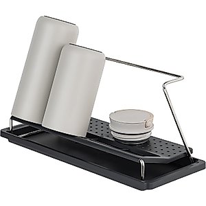 carrotez Bottle Drying Rack, Cup Drying Rack,Tumbler Drying Rack with Drain Tray - Bottle with Narrow and Wide Openings with Various Capacity, Different Bottle Type, Mug Type and Cup Type - Black