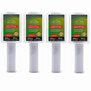 4-Pack Industrial Mini Clear Stretch Wrap Film 80 Gauge 5.1" 1000ft for Pallet Wrap, Durable Self-Adhering Packing, Moving, Packaging, Heavy Duty Shrink Film Chuangseed