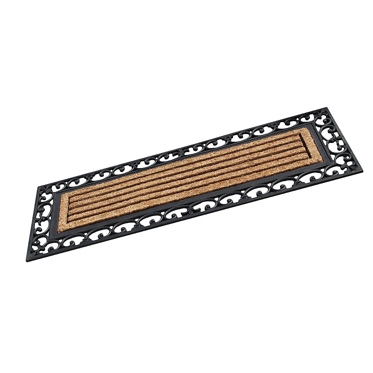 A1 Home Collections First Impression Clarence Rubber and Coir Molded Doormat, 18'' L x 48'' H