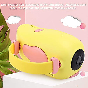 KOSDFOGE A100 12MP Mini Cute Digital Video Camera DV Toy with 2.0in Screen for Children Kids(Yellow)