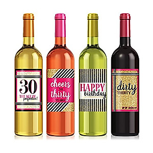 Dirty 30 Birthday Wine Label Set - set of 4 - Exactly as shown